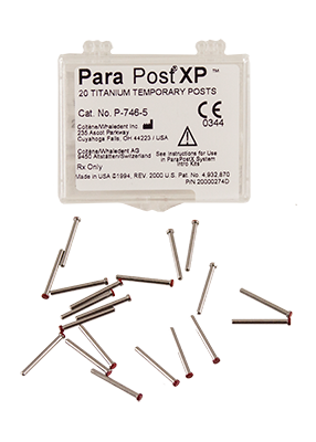 Parapost XP P-746-5 temporära titanstift röd, 20 st Gama