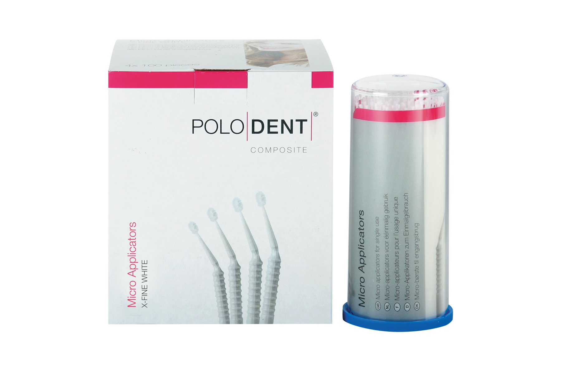 PoloDent Micro Applikator extrafin vit, 4x100 st Gama