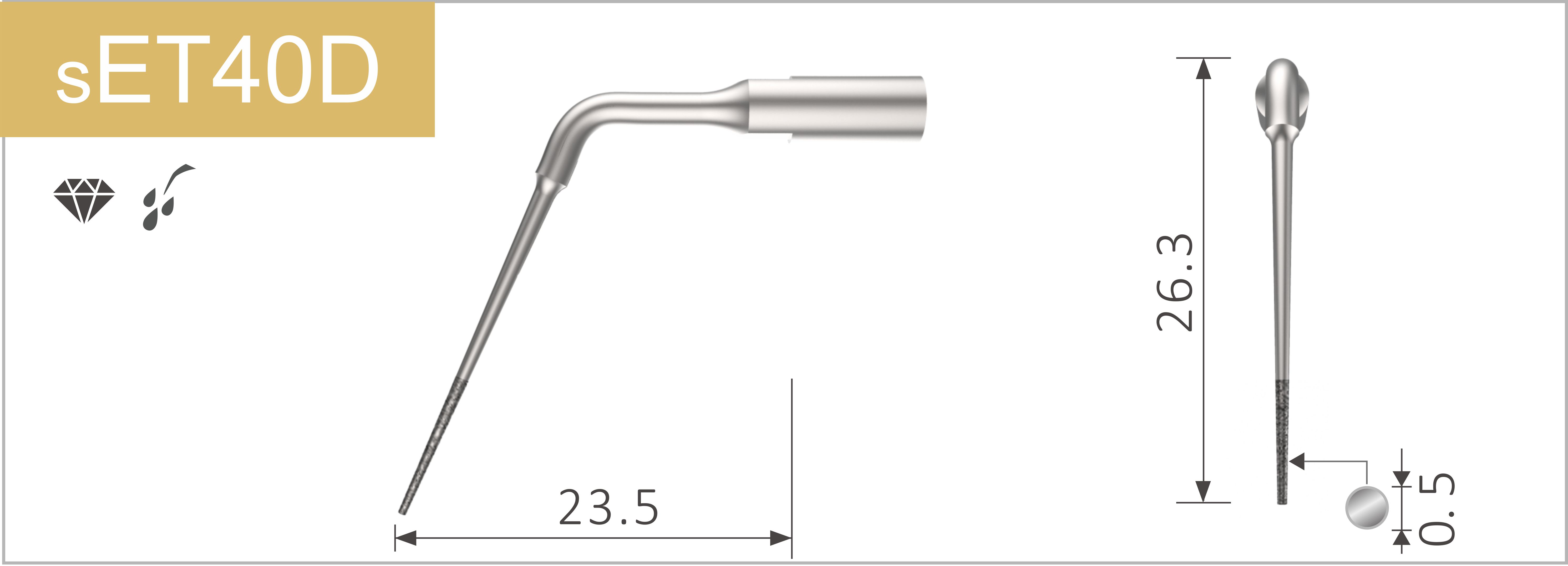 S-type Endo Diamond scaler tip ET4OD